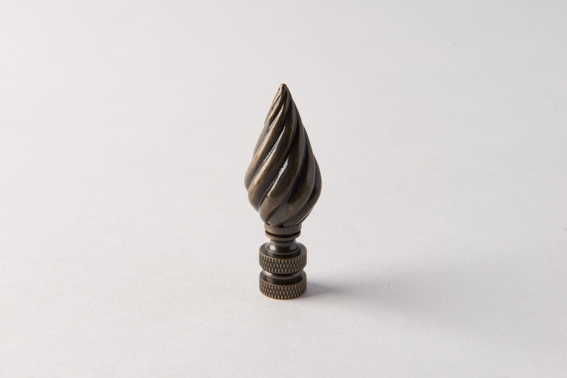 Bronzed Twisted Cone Finial | Just Shades